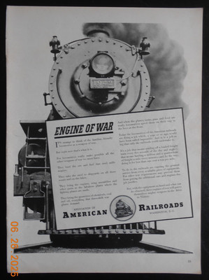 1942 WWII Era American Railroads Washington DC Engine of War magazine ...