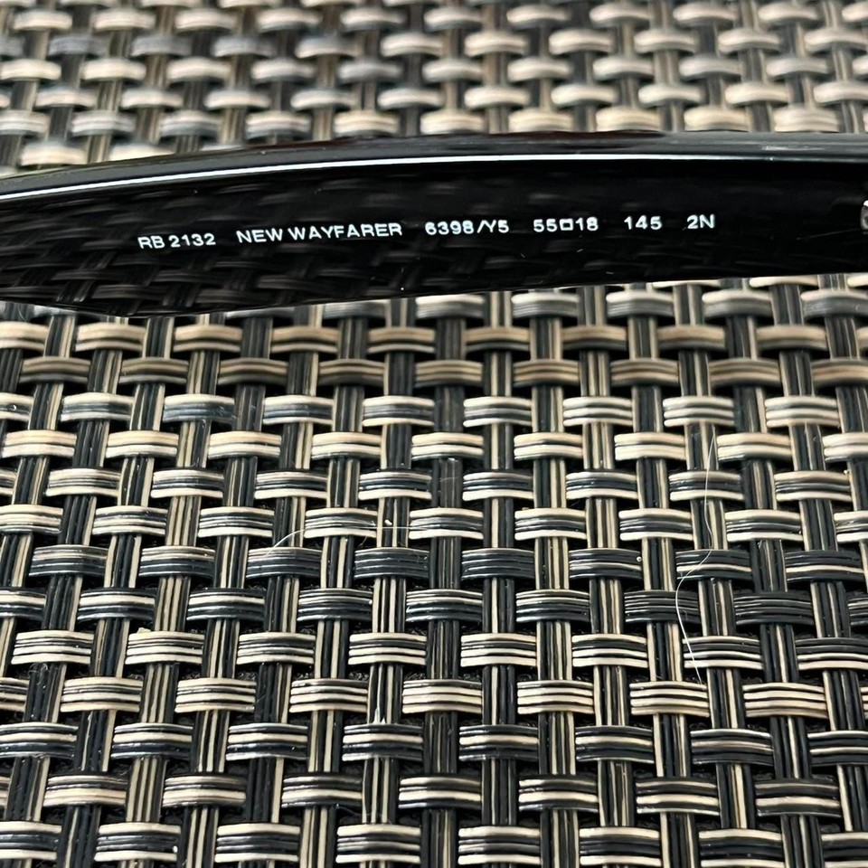 RAY BAN RB2132 NEW WAYFARER 6398/Y5 55-18 145 2N SUNGLASSES BLACK CLEAR ...