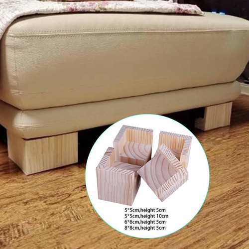 4x Bed Riser Legs Furniture Heightening Blocks for Table Chair Couch ...