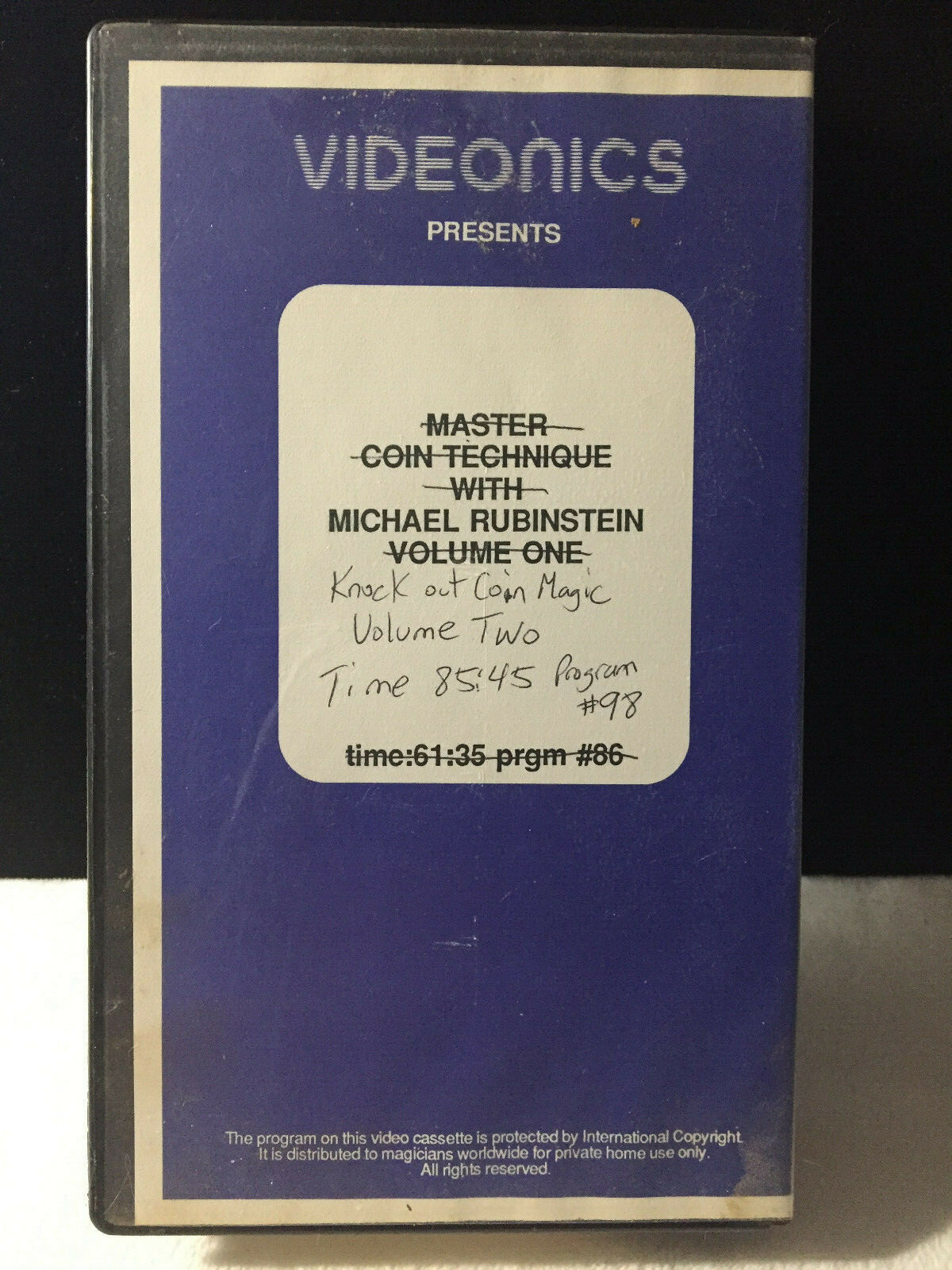 Michael Rubinstein Knockout Coin Magic Volume 2 VHS tape magician RARE ...