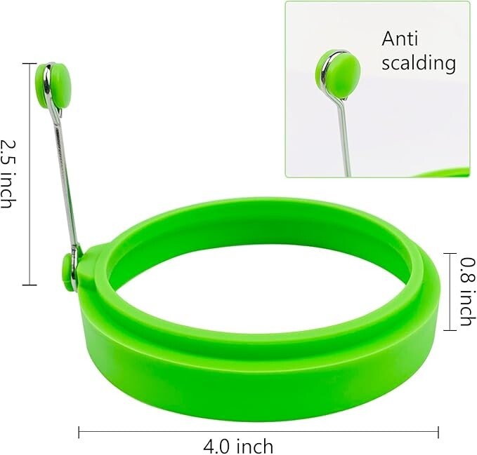 Egg Ring Set, Silicone Egg Ring Molds, Fried Egg Rings and Non-Stick ...