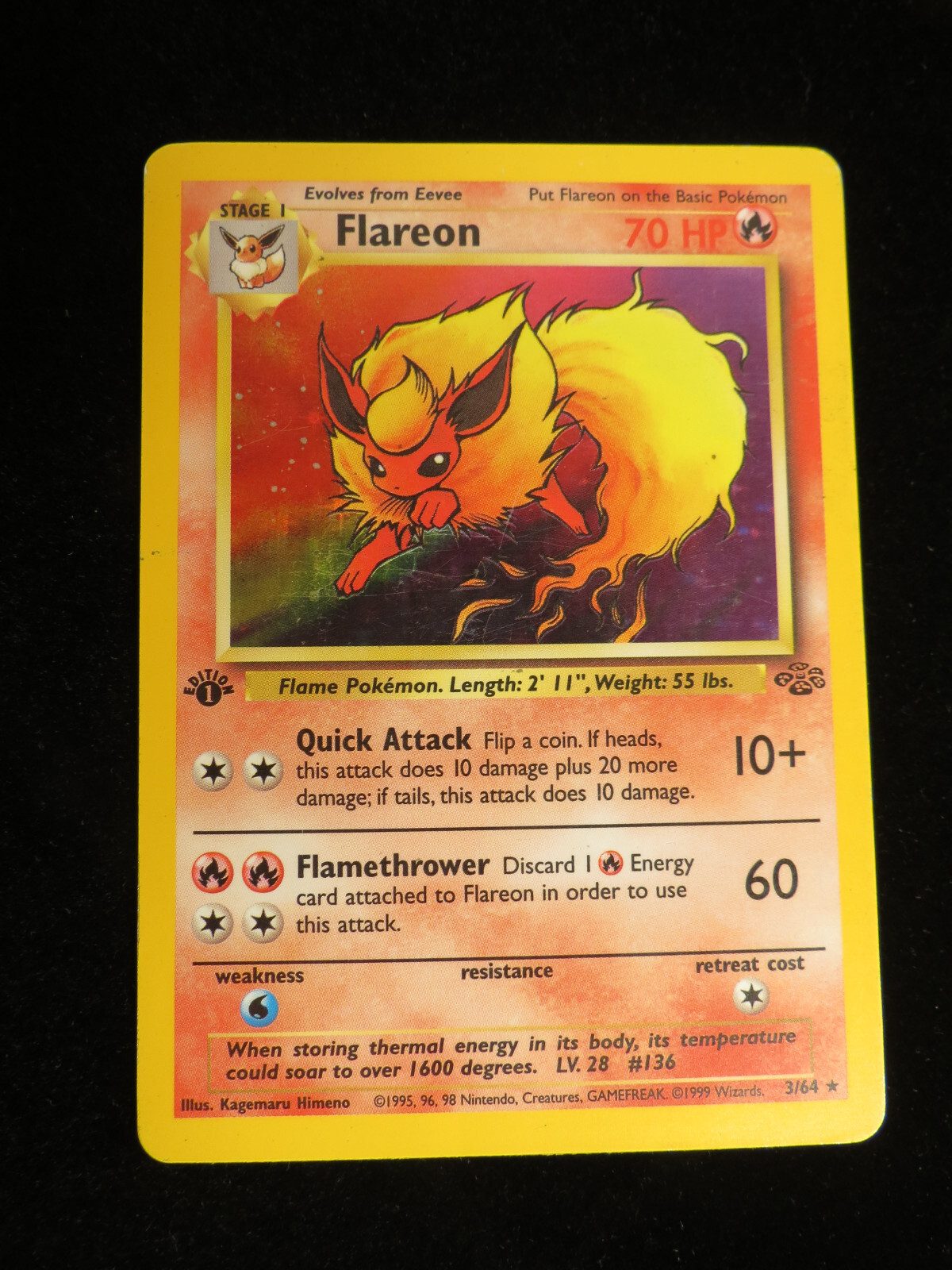 Pokemon Flareon Holo 1st Edition Jungle 3/64 Card English | eBay