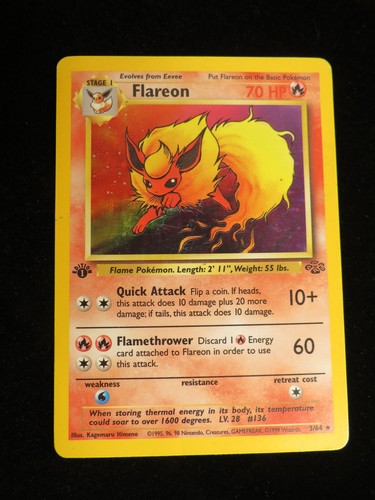 Pokemon Flareon Holo 1st Edition Jungle 3/64 Card English | eBay