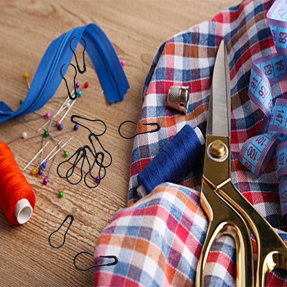 500Pcs Black Safety Pins 0.8" Metal Bulb Pins Gourd Pin Clothing Tag ...