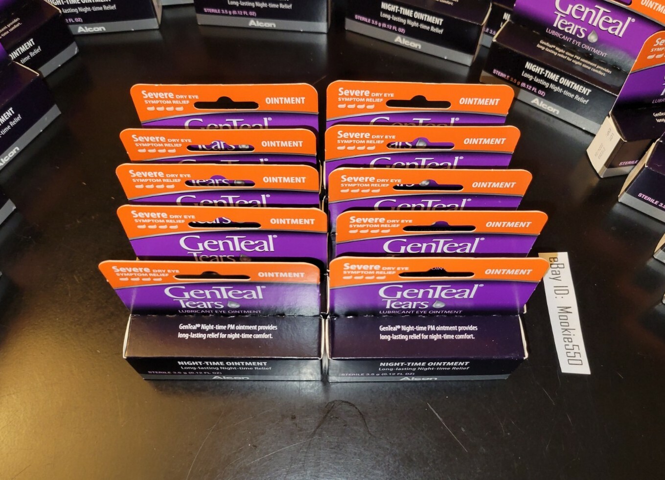EXP 08/2026+! 10 Box Lot GenTeal Tears Night-Time PM Lubricant Eye ...