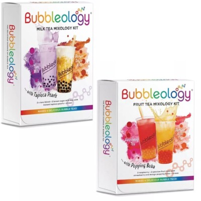 Bubbleology Bubble Tea Mixology Kit with Popping Boba (Pack of 1) Makes 4 | eBay UK