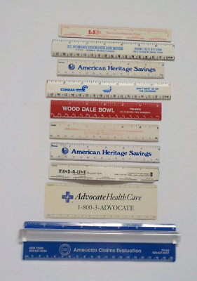 Lot 10 Vintage Advertising Rulers 6" | eBay