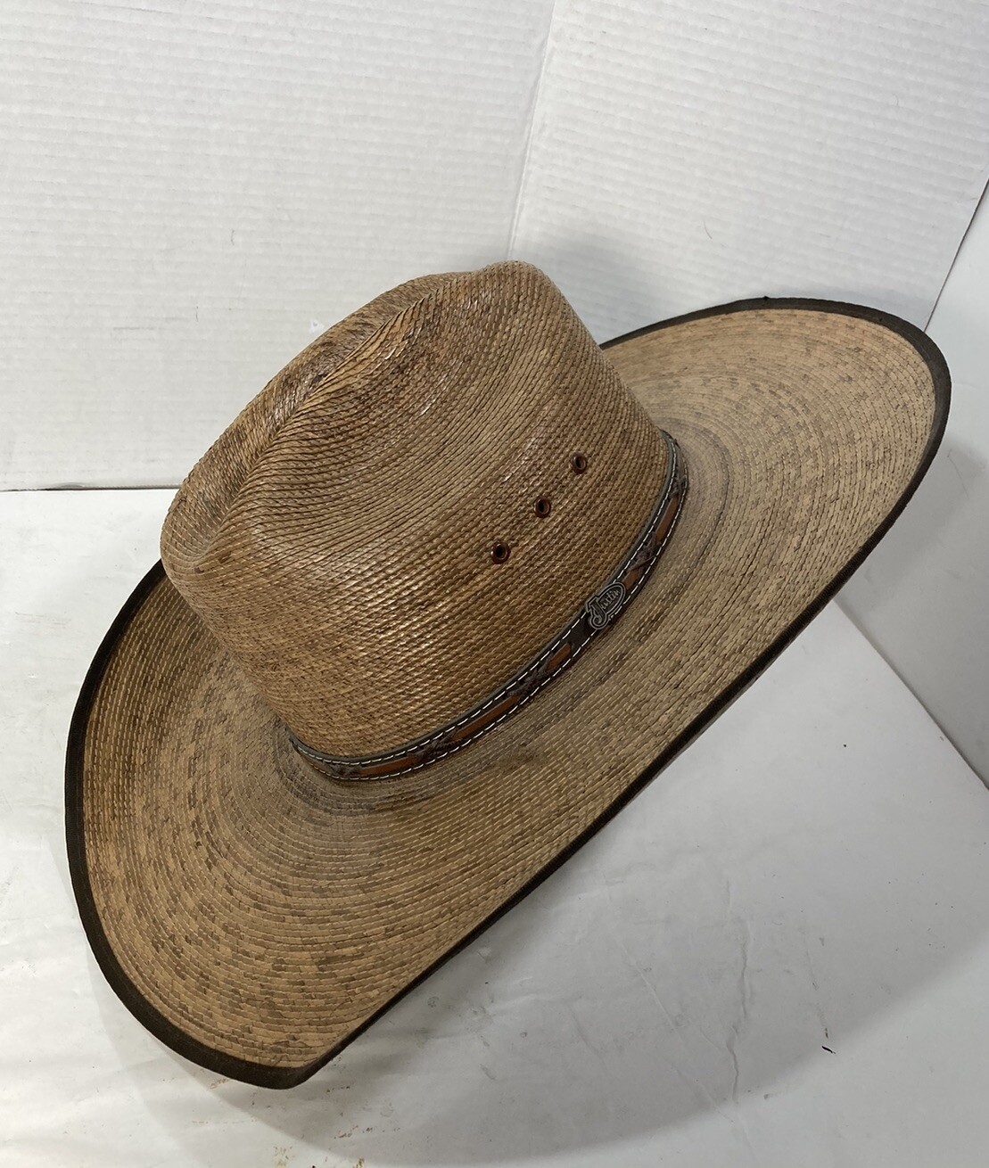 JUSTIN Wide Brim Stetson Style Stray Cowboy Hat-Size 7-Handmade in ...