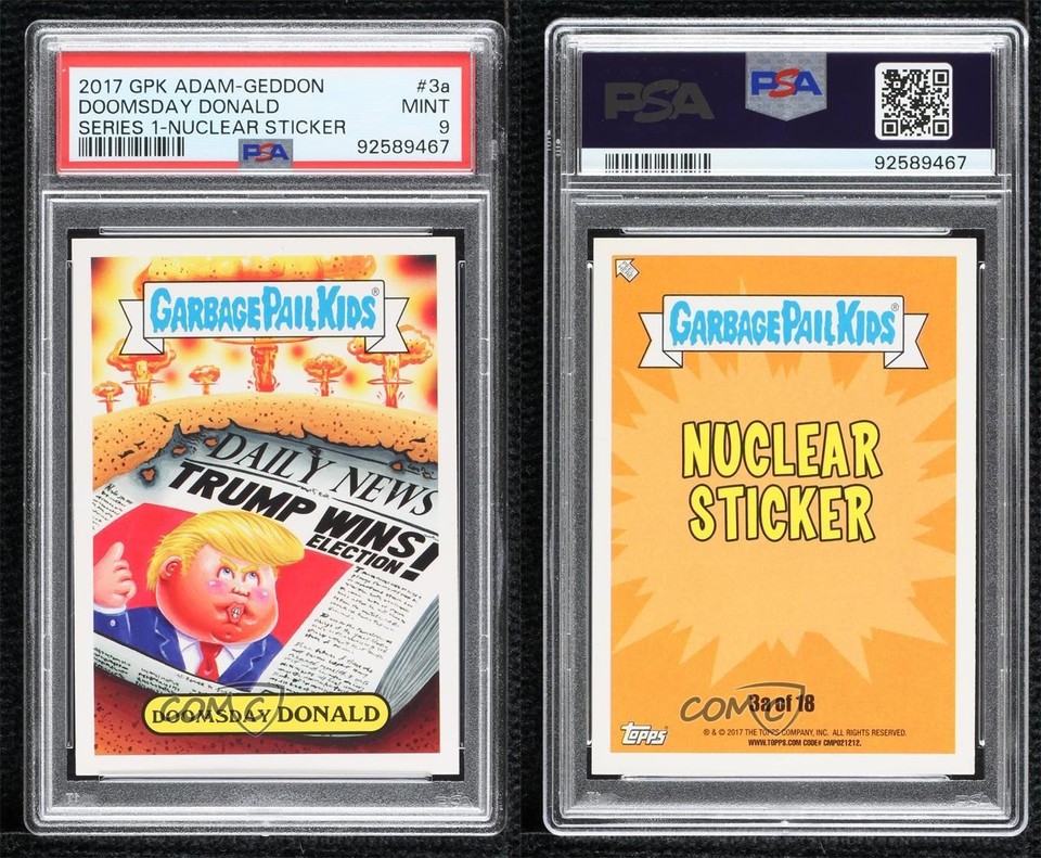 2017 Topps Garbage Pail Kids Adam-Geddon Nuclear Sticker #3a PSA 9 MINT ...