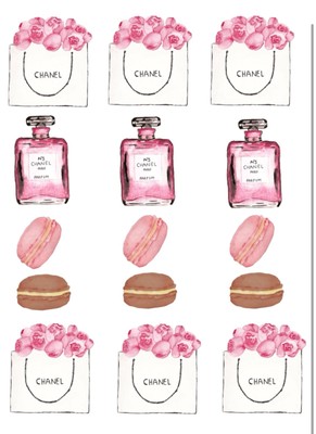 12 Chanel Theme Edible Images Chanel Cupcake Topper Chanel Cake Topper ...