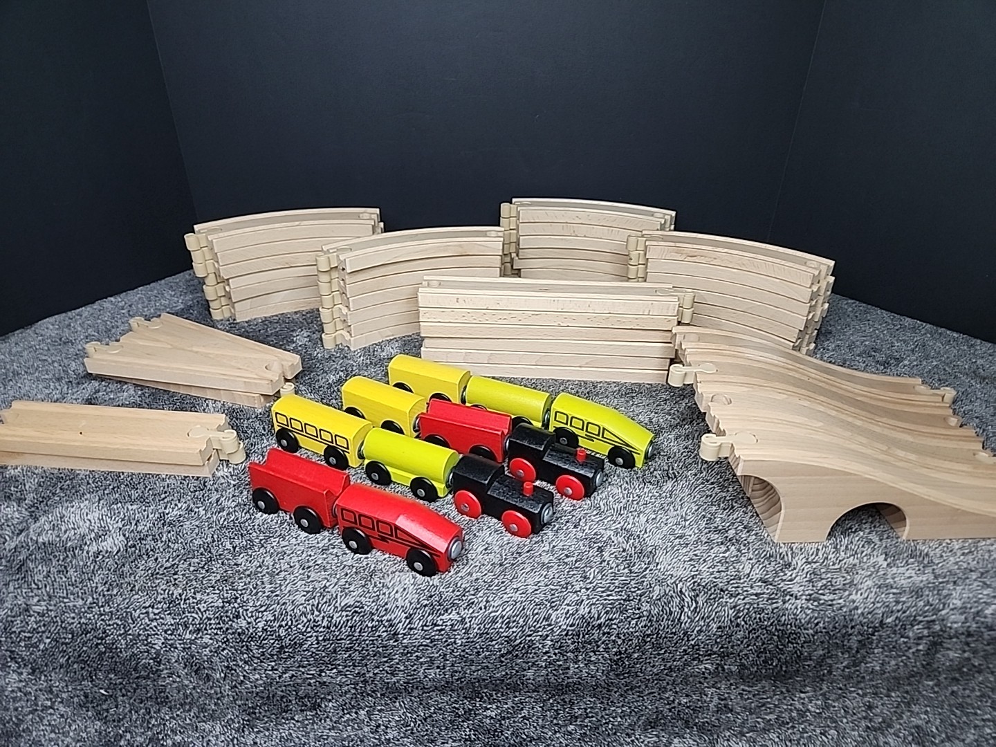 IKEA Lillabo Wooden Train Track Set W/Trains 50 Piece Lot | eBay