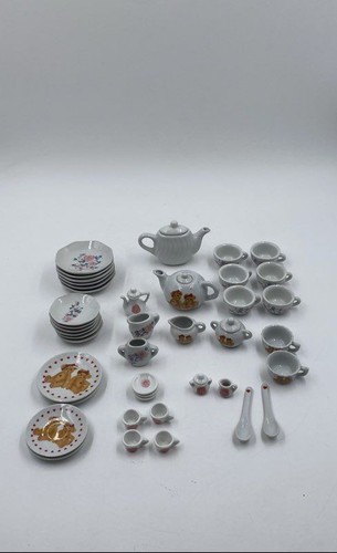 Multicolor Printed Porcelain Collectible Decorative Miniature Tea Sets ...