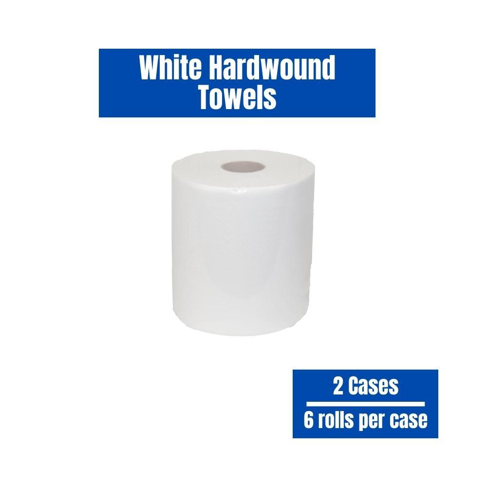 White Hardwound Towel Paper Roll 8?x 800? (2? Core) 1 Ply 6 Rolls/Case ...