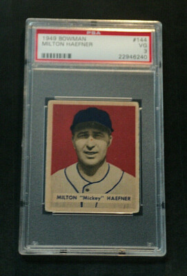 1949 Bowman #144 Milton Haefner PSA 3 Graded Baseball Card Senators ...