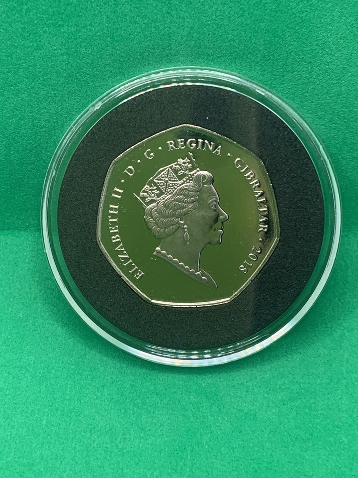 2018 Gibraltar Chimpanzee Diamond Finish Coloured 50p Coin | eBay
