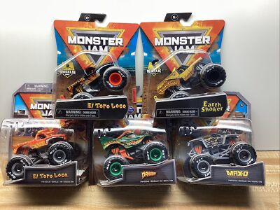 Spin Master Monster Jam Lot of 5 Various Chase Trucks RARE 1:64 Lot ...
