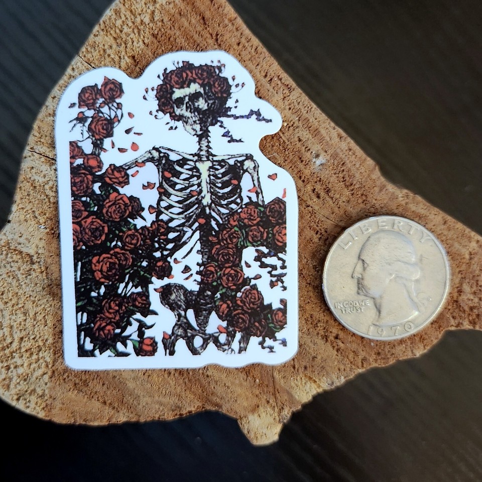 2 ¼" Grateful Dead Bertha Skeleton Roses Jerry Garcia Vinyl Stickers ...