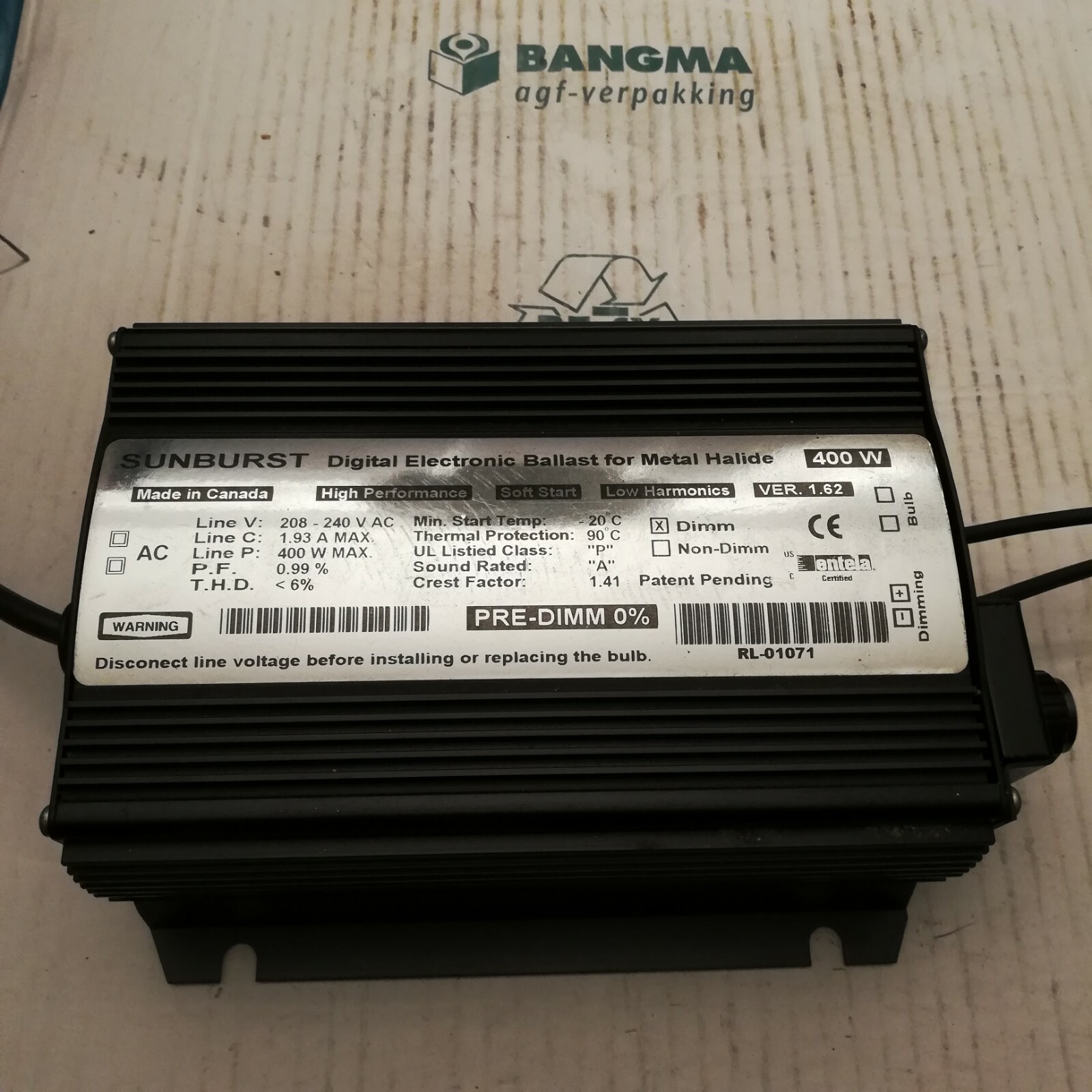 Sunburst Digital Electronic Ballast for Metal Halide 400 Watt | eBay.de