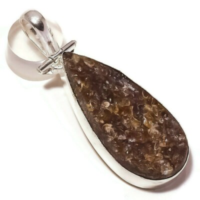 Natural Rough Turtella Jasper Pear Gemstone Silver Overlay Handmade ...