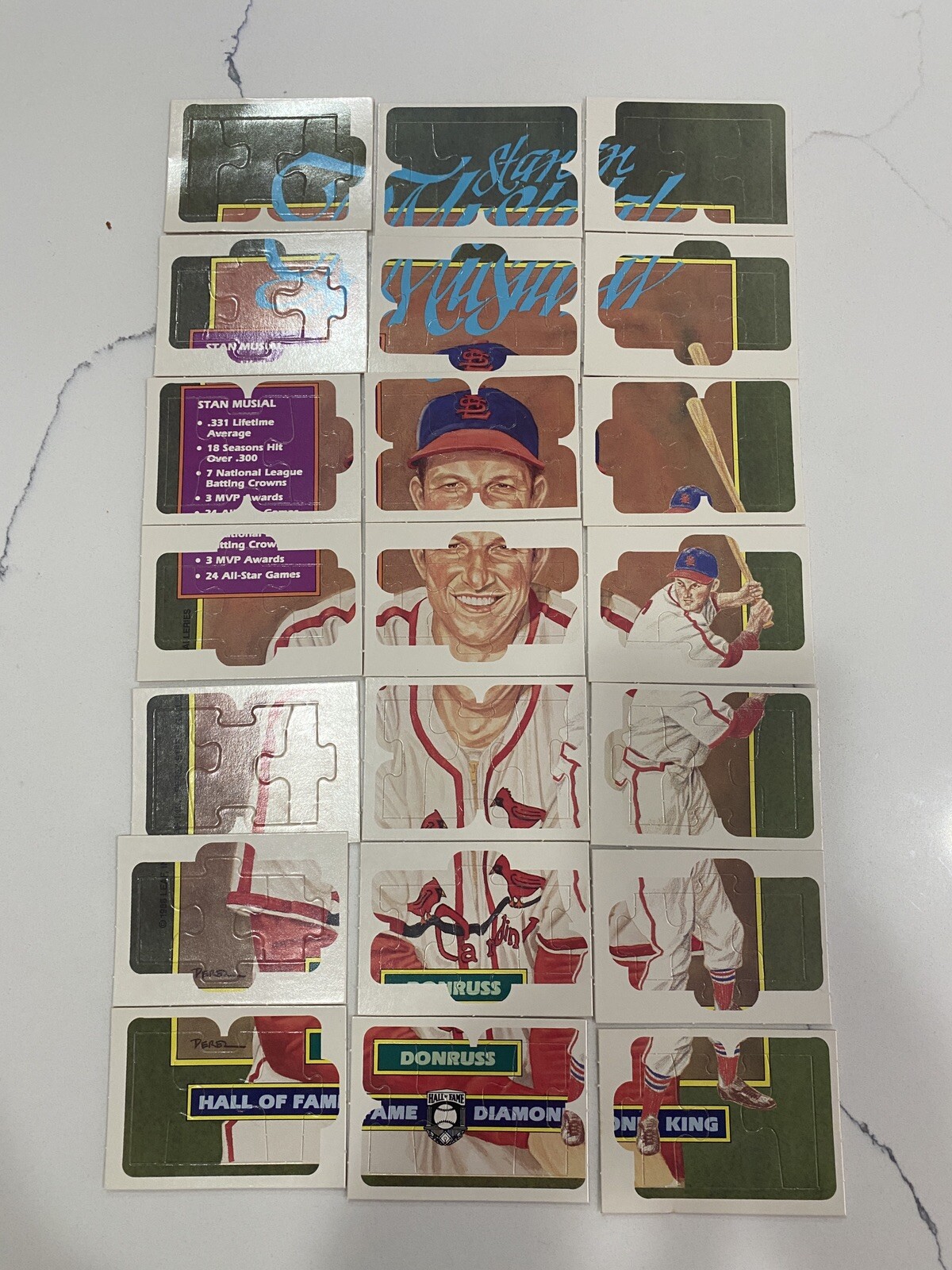 (13) 1988 Stan Musial Complete Puzzle Donruss Diamond King Leaf 21 ...