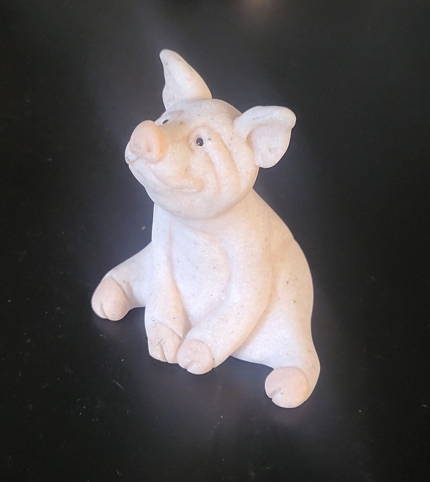 Vintage 2000 Quarry Critters PETUNIA Sitting Pig 3" high | eBay
