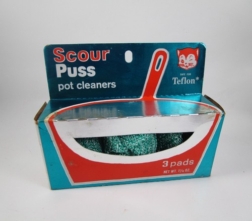Scour Puss Pot Cleaner Non-Scratch Teflon Scrubber Sponges NOS Vtg | eBay