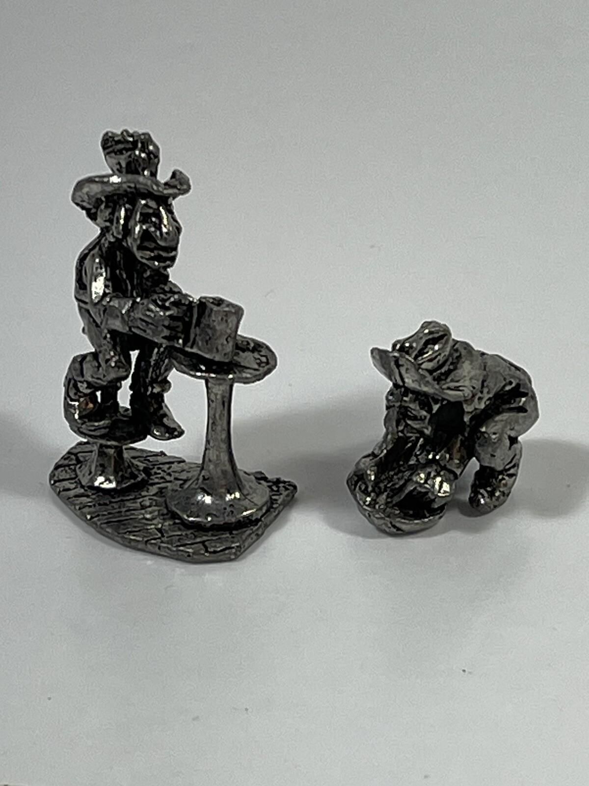 Vintage Boyd Perry Pewter Gold Miner Cowboy Miniature Figurine Lot of 2 ...