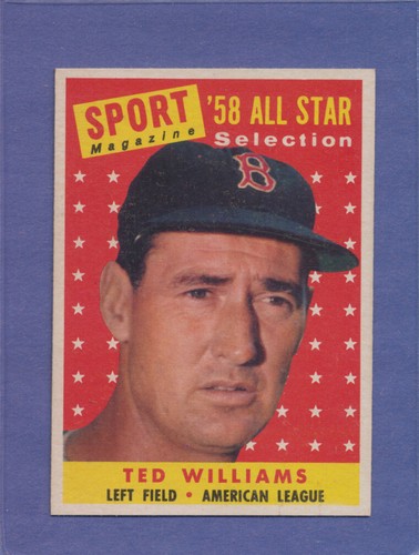 1958 Topps Ted Williams #485 AS All Star HOF Red Sox NM-MT+ DEAD ...