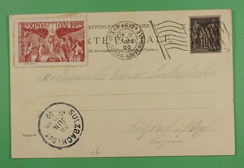 DR WHO 1900 FRANCE PARIS EXPO FLAG CANCEL POSTCARD TO GERMANY R36781 | eBay