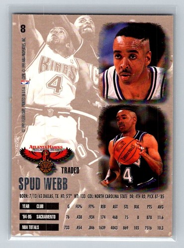 1995-96 Ultra #8 Spud Webb Atlanta Hawks Basketball Card | eBay