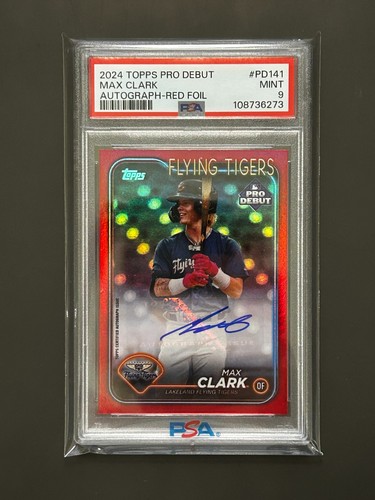 2024 Topps Pro Debut Max Clark Red Refractor Auto 1/10 PSA 9 | eBay