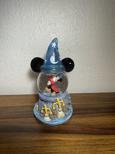 Disney Mickey Mouse 6in Wizard Hat Snow Globe Fantasia Sorcerers ...