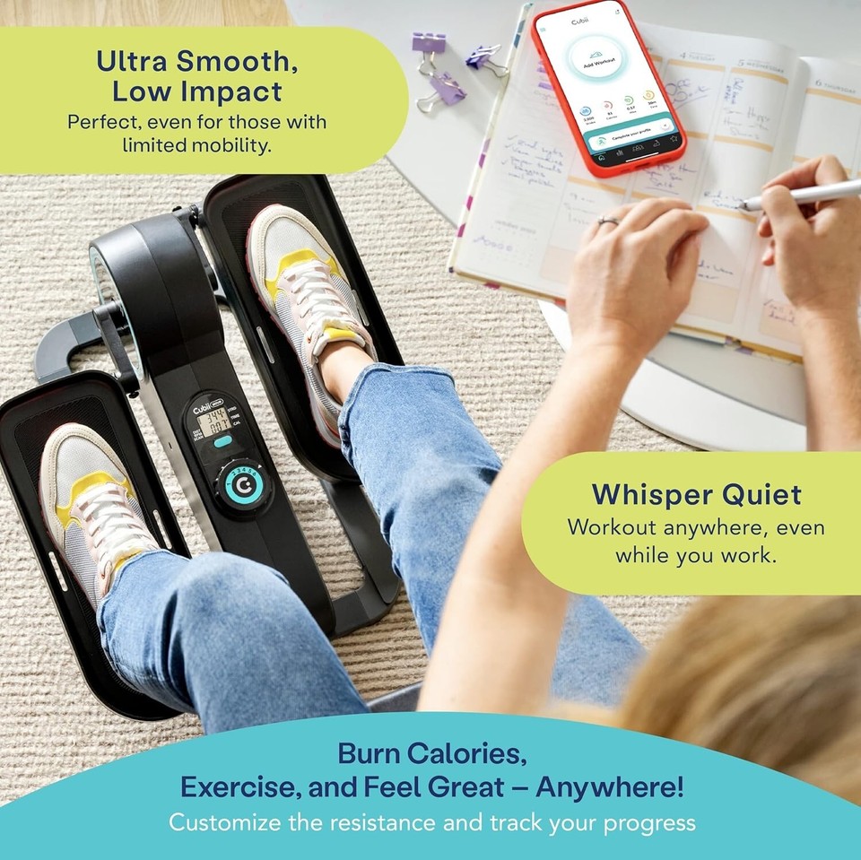 Cubii Move Under Desk Elliptical, Portable Pedal Exerciser w ...