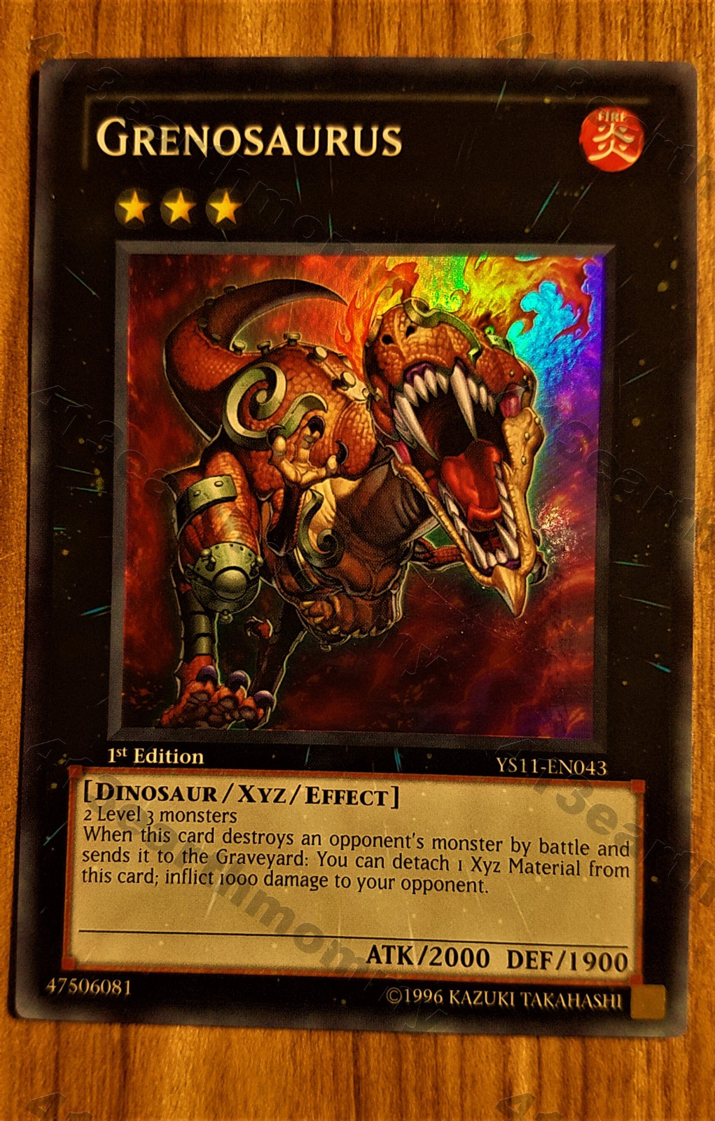 Yugioh 1st Ed holo YS11-EN043 "Grenosaurus" NMint-Mint | eBay