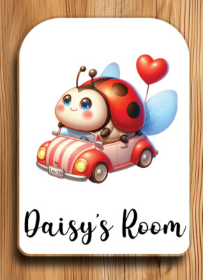 Personalised Ladybird Kids Bedroom-Nursery-Play Room-Door Plaque-Custom ...
