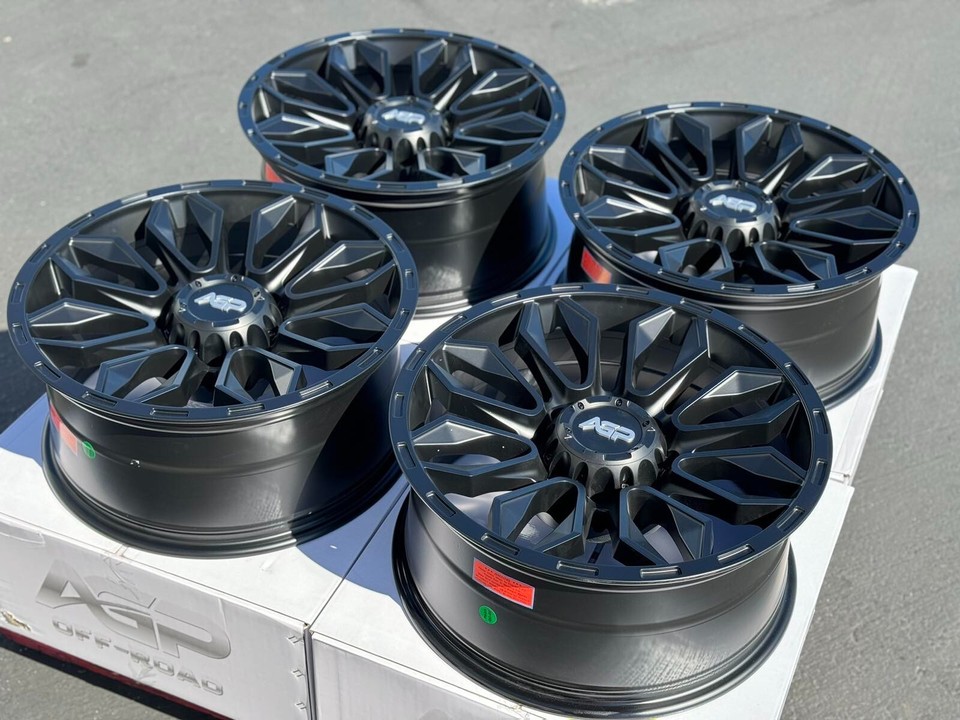 "20"" AGP Heavy Duty Wheels 20x9 8x170 Rims | Set of 4 | Black | Ford F ...
