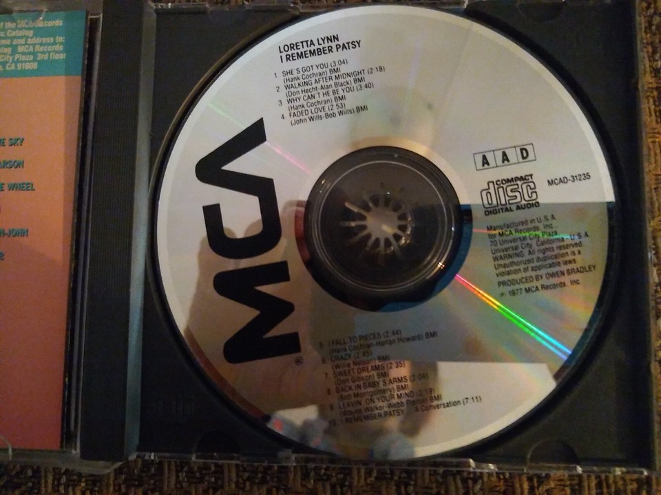 I Remember Patsy Loretta Lynn CD 1977 MCAD 31235 10 Tracks OOP Free ...