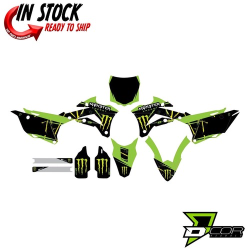 D'COR Monster Energy Slash Graphics Kit Kawasaki KX85 KX112 2022-2023 ...