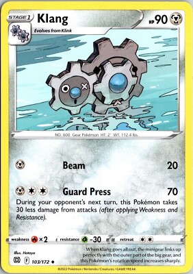 Klang Brilliant Stars 103/172 Uncommon Non Holo 2022 Pokemon Card TCG ...