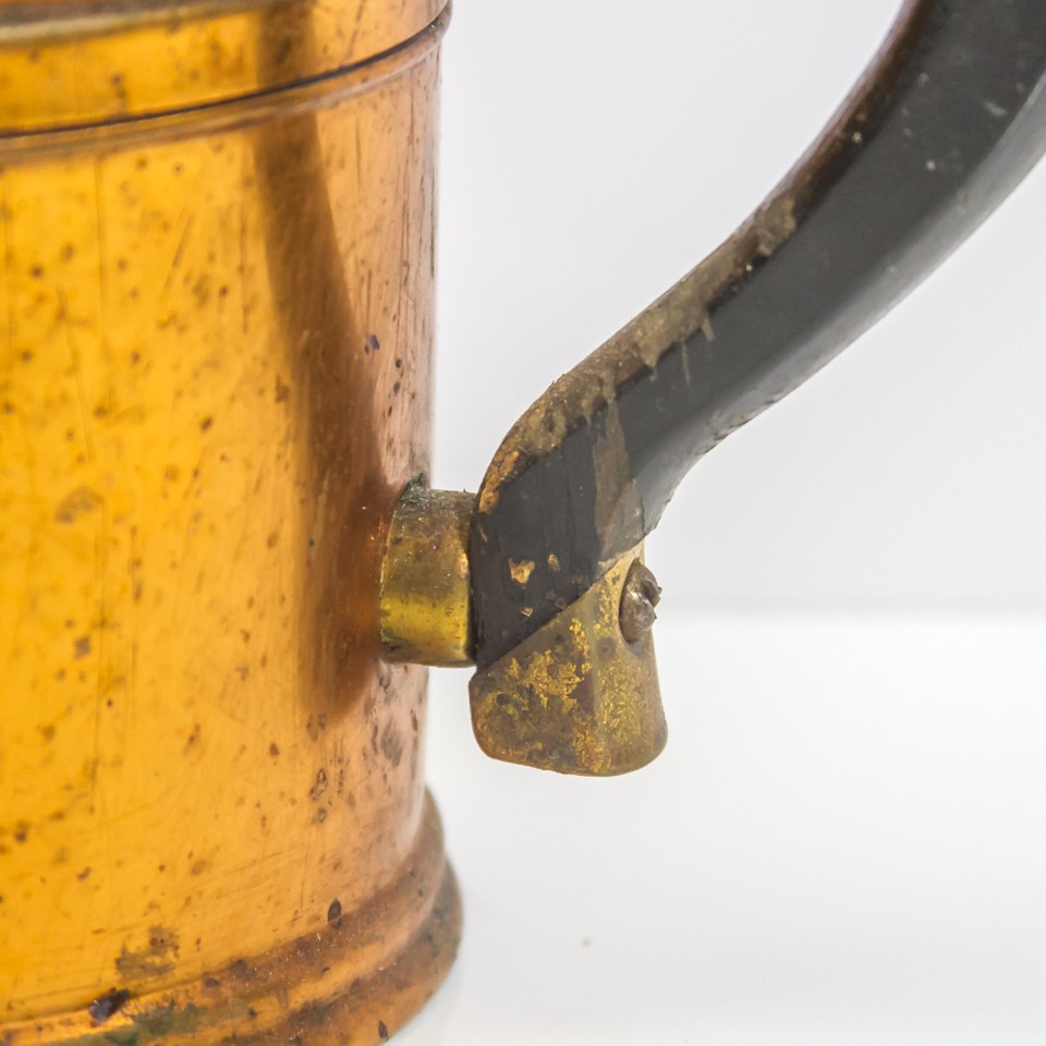 VINTAGE ESTATE ROME METAL WARE COPPER FINISH TEA POT W/ WOOD HANDLE 6.5 ...