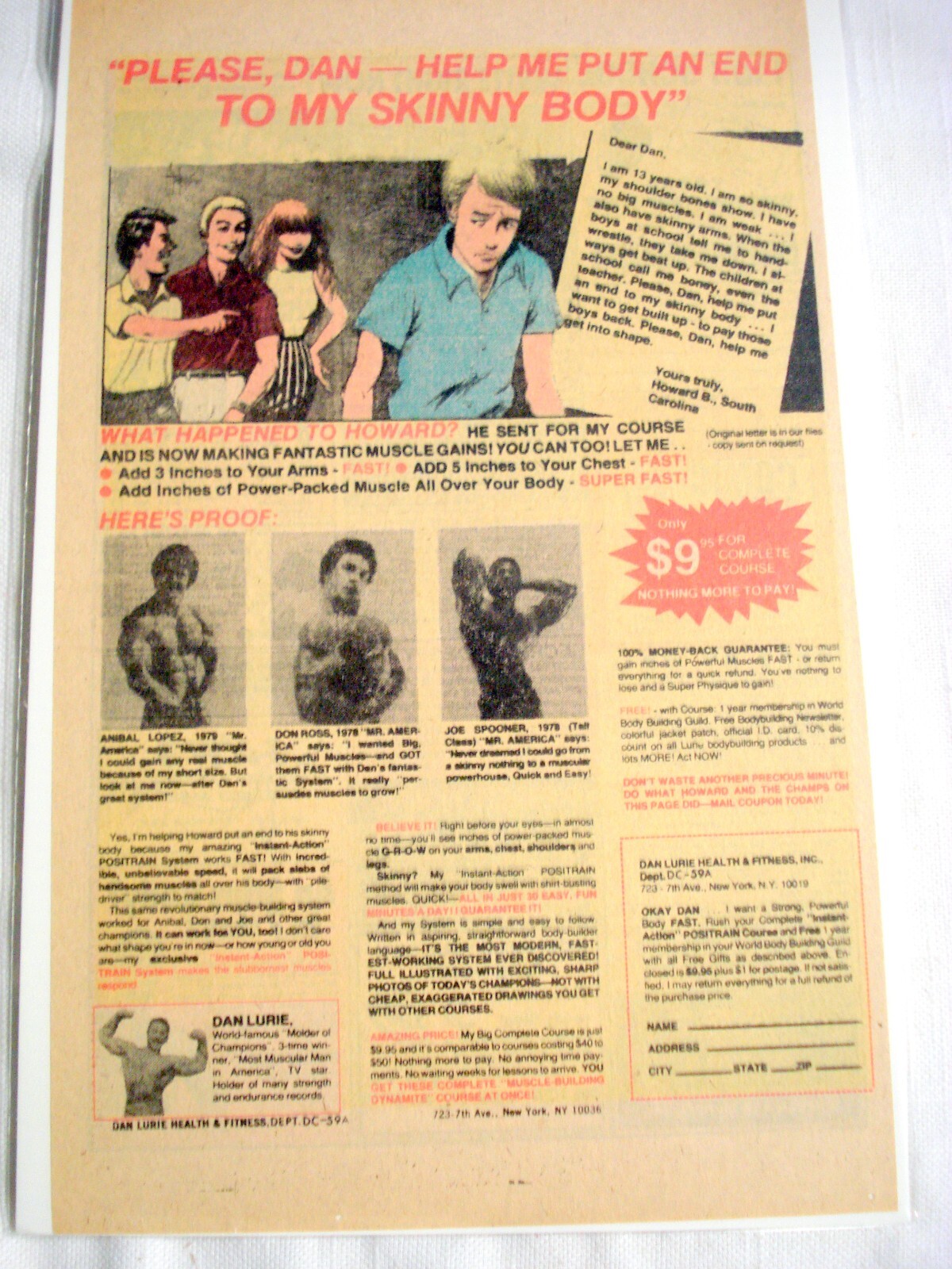 1979 Color Ad Dan Lurie Health and Fitness Anibal Lopez Don Ross Joe ...