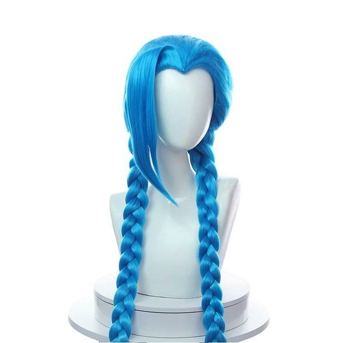 LOL Arcane Jinx Cosplay Wigs Women 130cm Long Blue Braided Synthetic ...