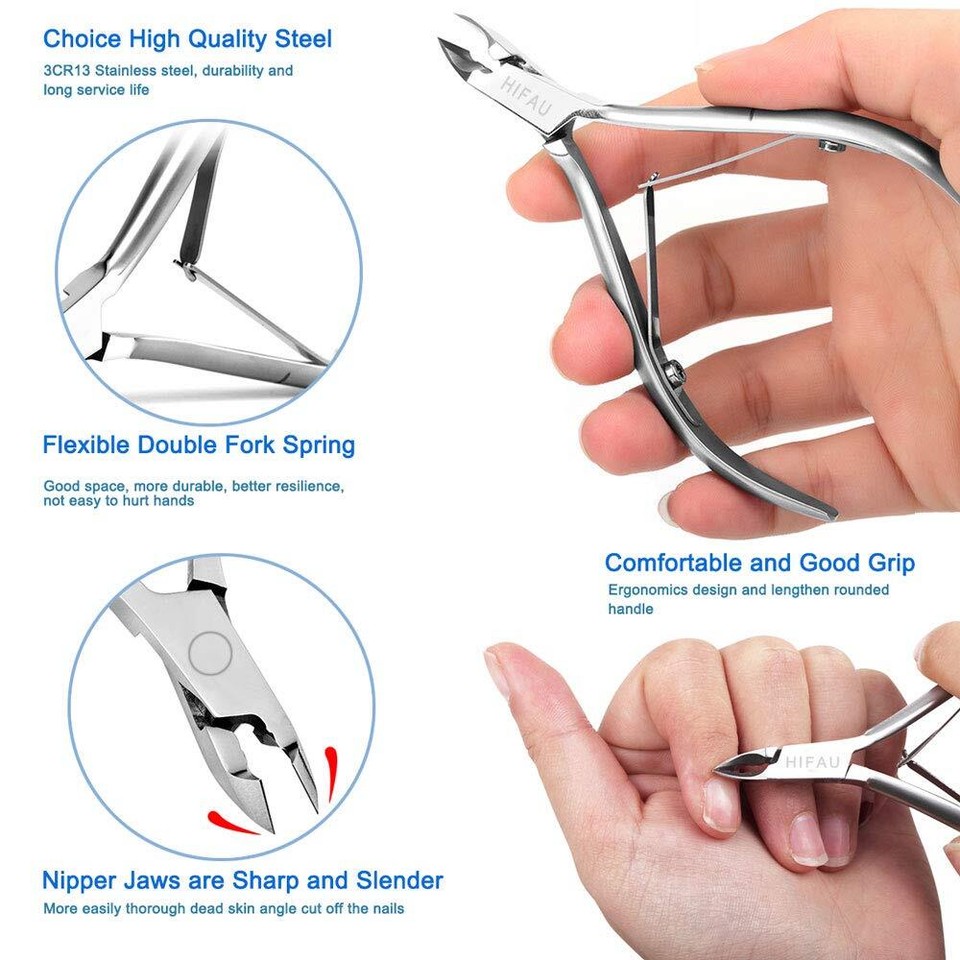8PCS Premium Cuticle Nippers Pusher Manicure Tools Set Professional ...