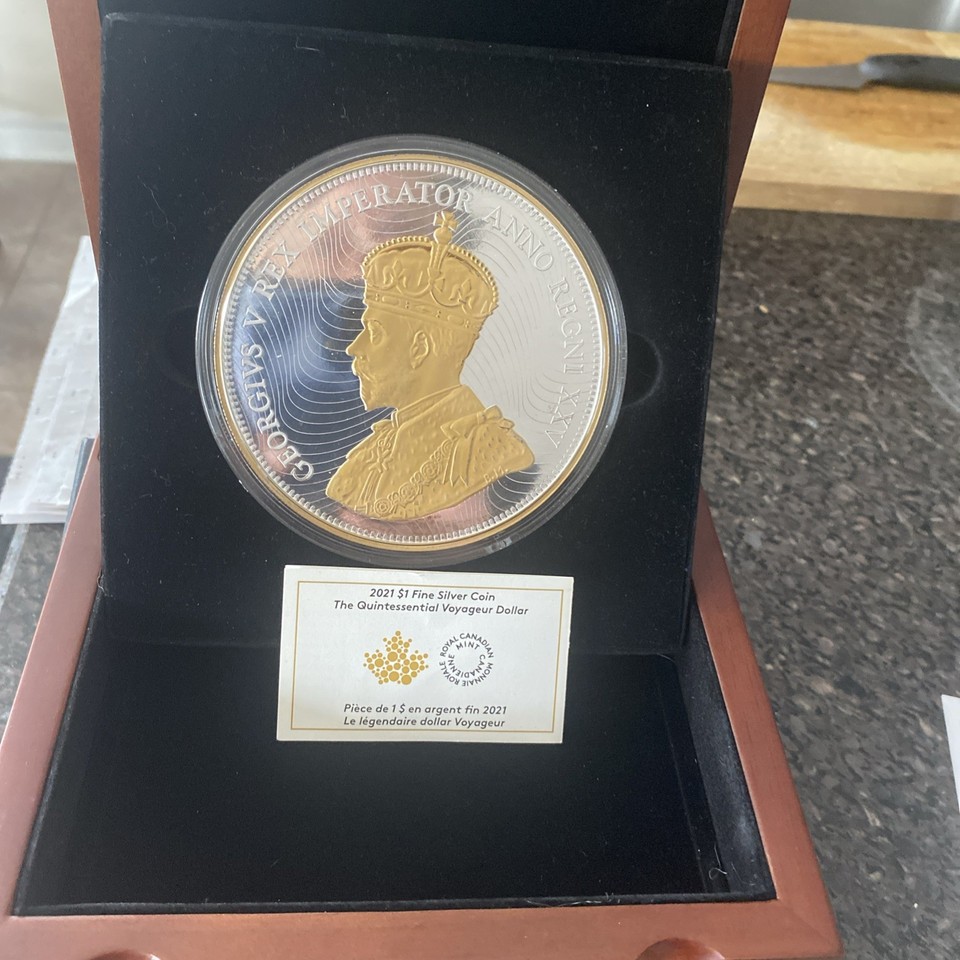 2021 $1 Fine Siver Coin THE QUINTESSENTIAL VOYAGEUR DOLLAR Coin 1. Kilo ...
