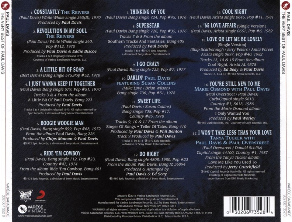 PAUL DAVIS (SINGER) - THE VERY BEST OF PAUL DAVIS NEW CD 30206735284 | eBay