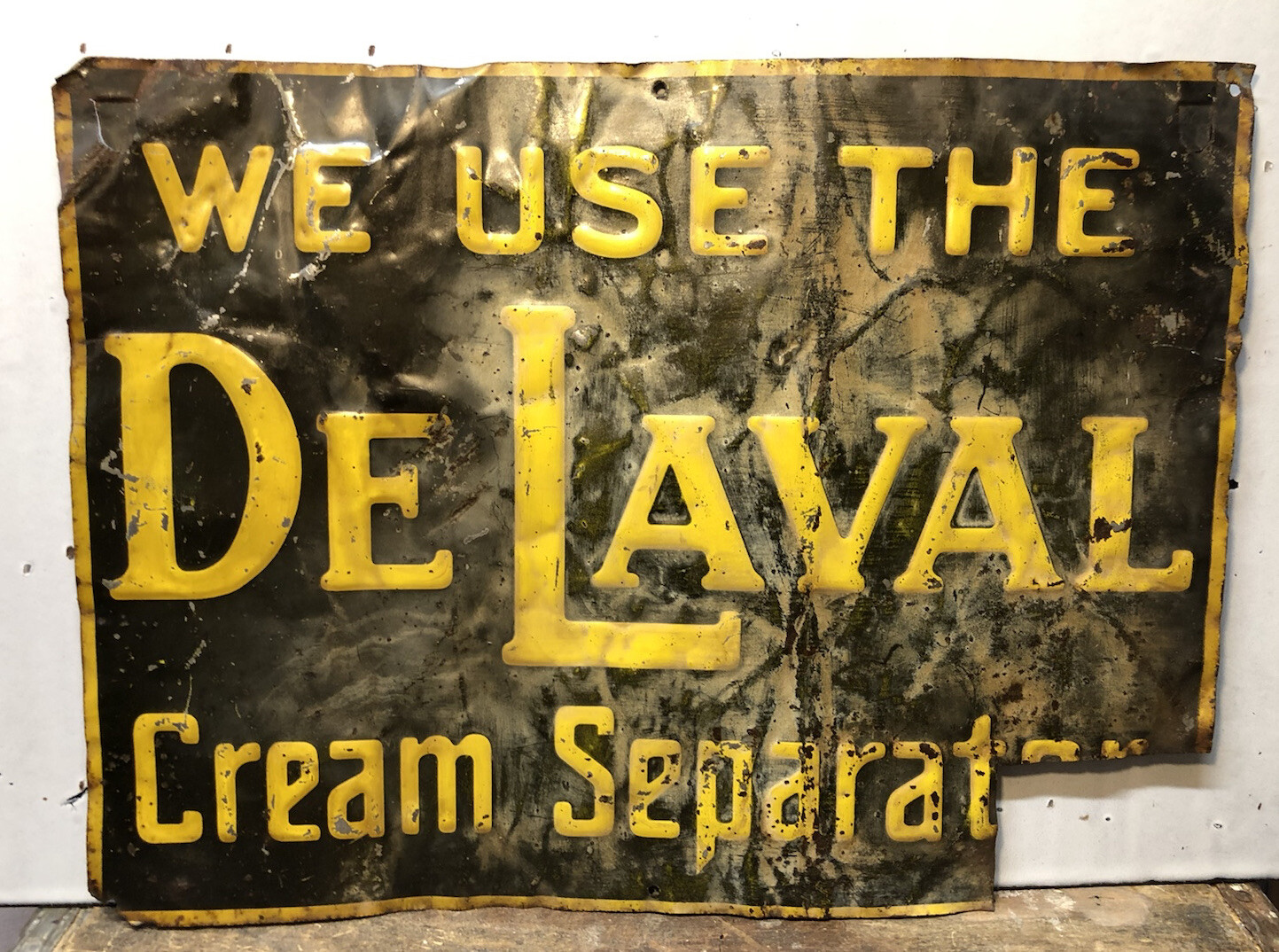 Vtg 1950s DeLaval Cream Separator Embossed Metal Sign 15.5” Barn Hanger ...