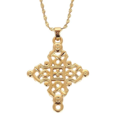 Ethiopian Coptic Cross Gold Ancient African Christian Church Pendant ...