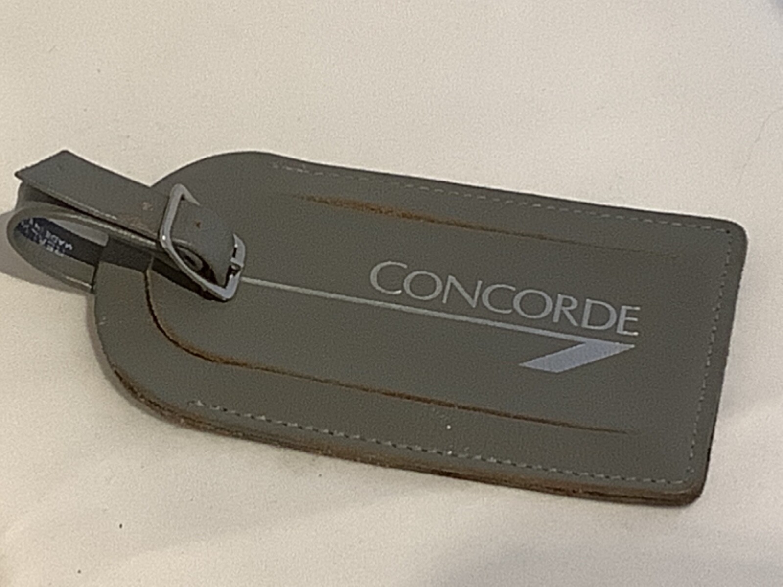 British Airways Concorde - leather baggage luggage tag - Landor Silver ...
