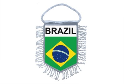 Mini banner flag pennant window mirror cars country banner brazil ...