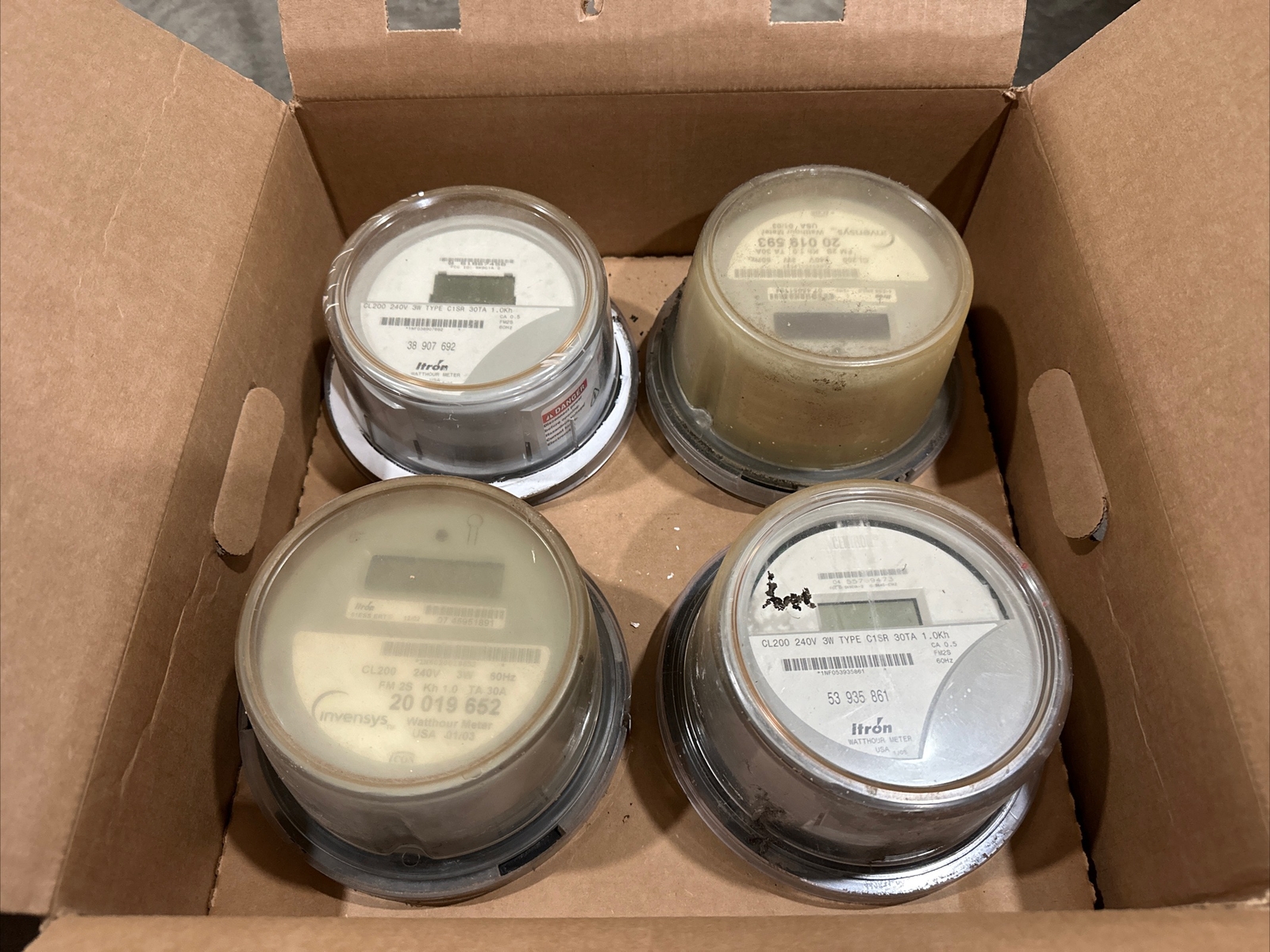 ITRON, WATTHOUR METER (KWH) C1SR, CENTRON, 240V, 200A, 4 LUGS, FORM 2S ...